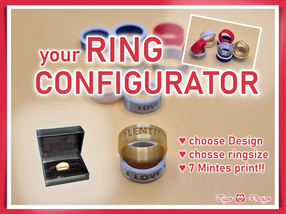 VALENTINE'S RING - various designs - Free 3D Print Model - MakerWorld