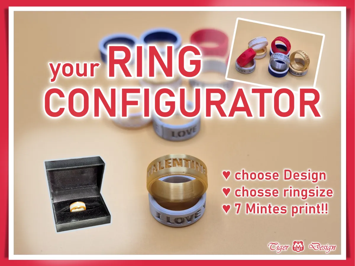 VALENTINE'S RING - various designs - Free 3D Print Model - MakerWorld