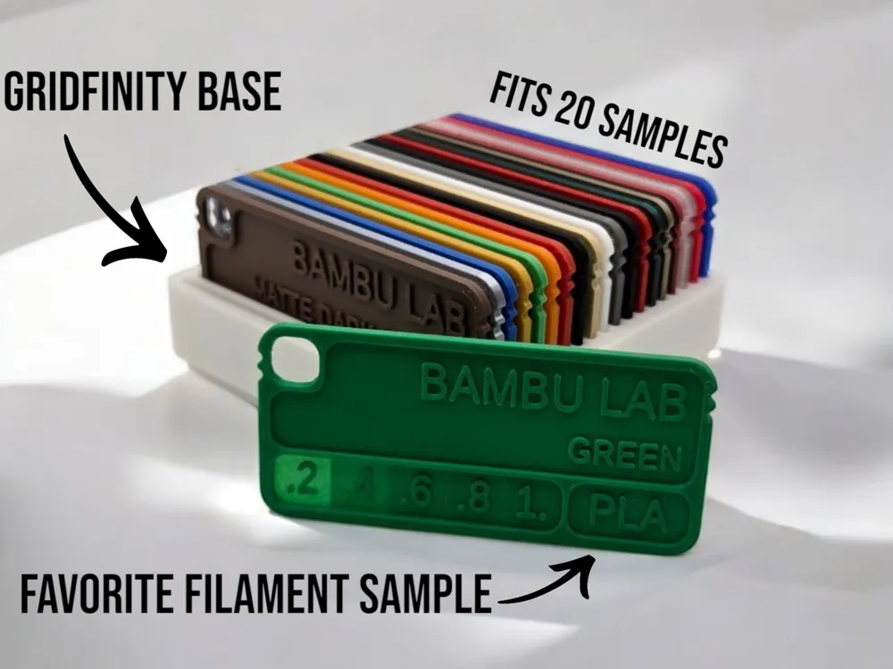 Gridfinity Favorite Filament Sample holder (2x2x3) by Ty's 3D Printing MakerWorld: Download Free ...
