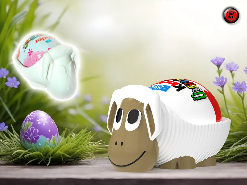 Cute Kinder Surprise Egg Holder Easter Sheep by CopyKnight - MakerWorld