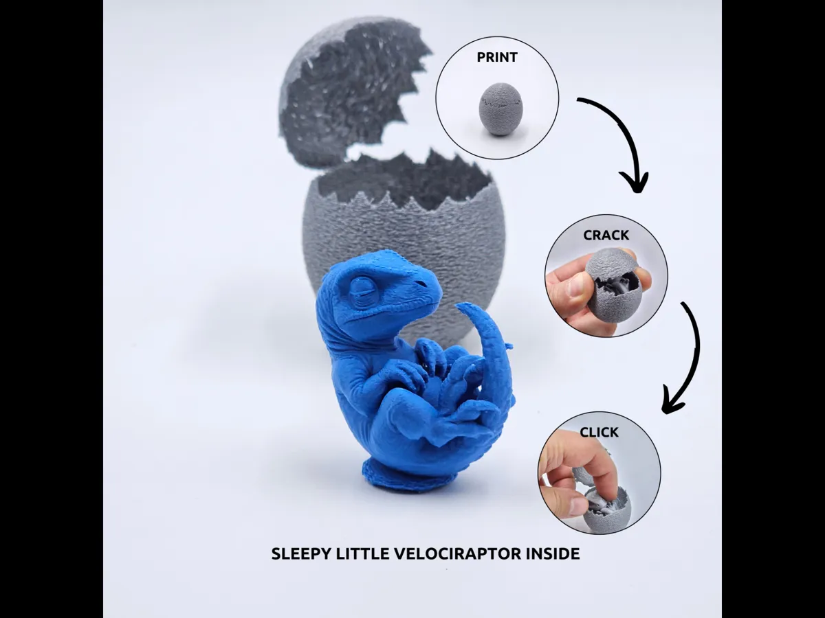 Dino - Egg - Velociraptor - Free 3D Print Model - MakerWorld