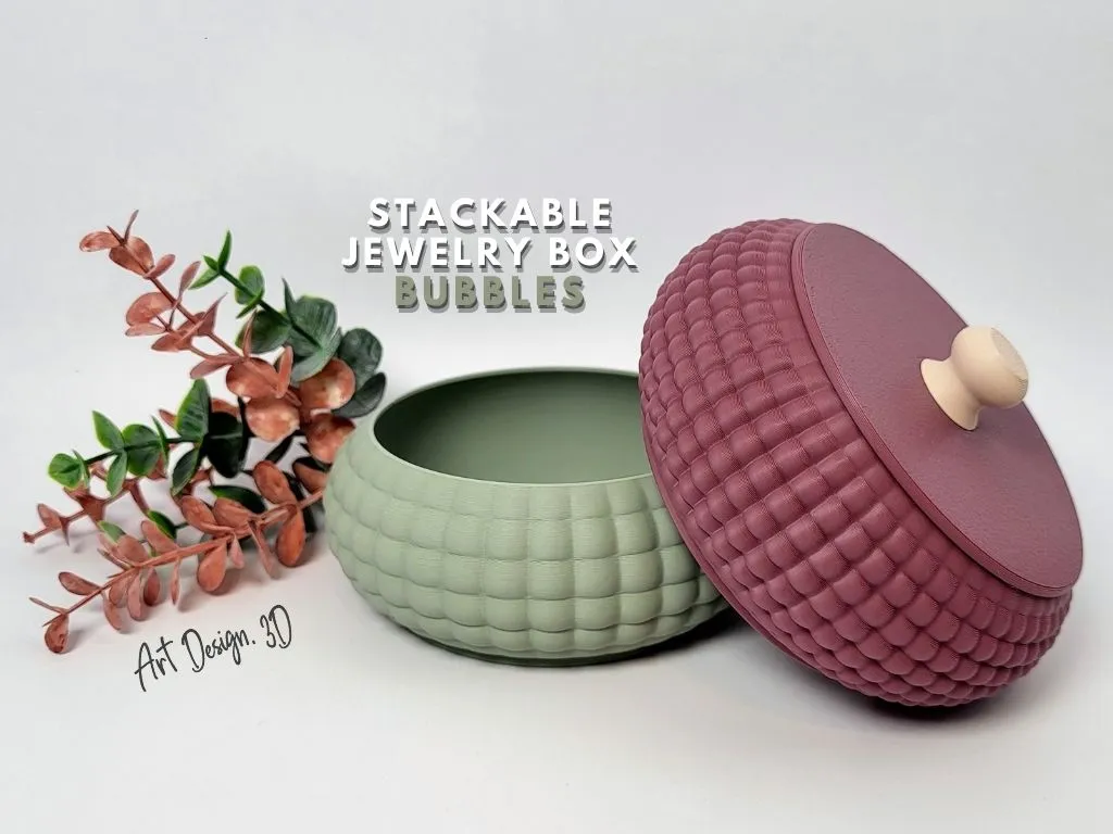 Jewelry Box Stackable - Bubbles - Free 3D Print Model - MakerWorld