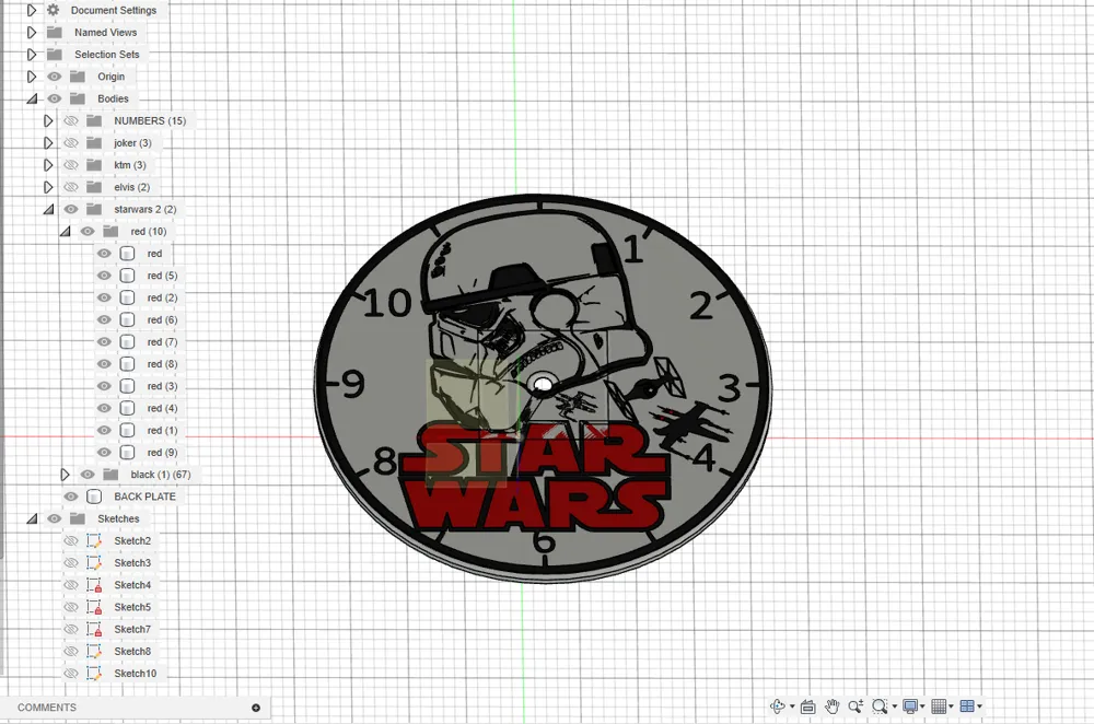 Star wars clock by Nelly16 - MakerWorld