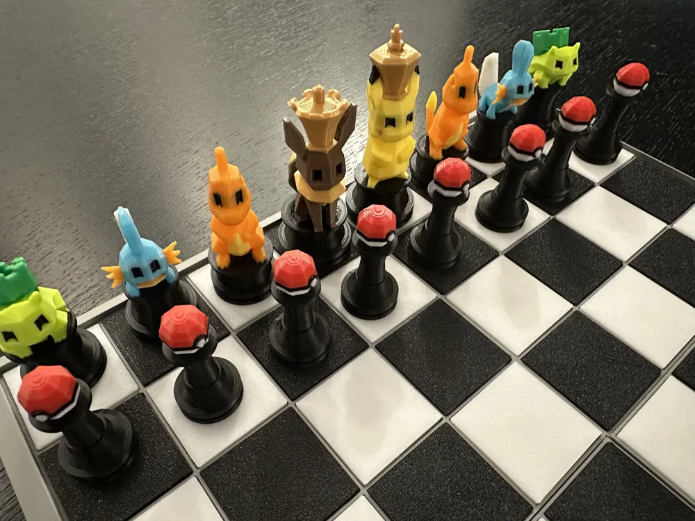 Pokemon Chess Set Remixed by Sifusan MakerWorld: Download Free 3D Models