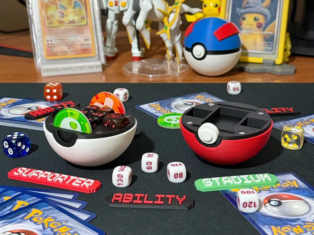 Pokeball Dice Box NO AMS - Pokémon TCG - Free 3D Print Model - MakerWorld