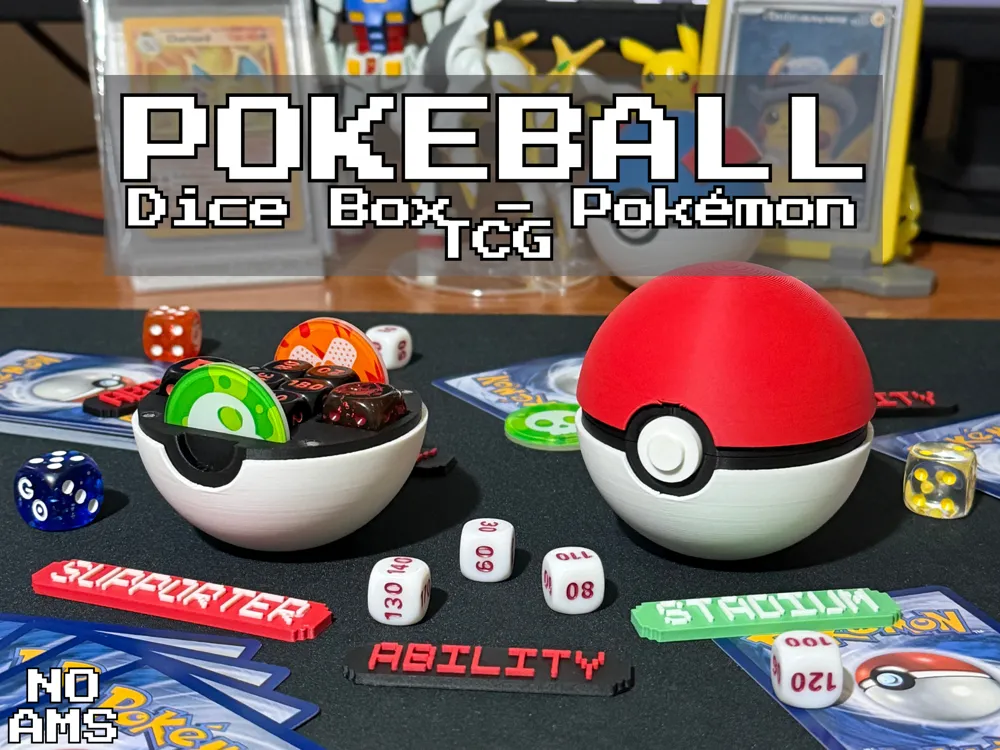 Pokeball Dice Box NO AMS - Pokémon TCG - Free 3D Print Model - MakerWorld