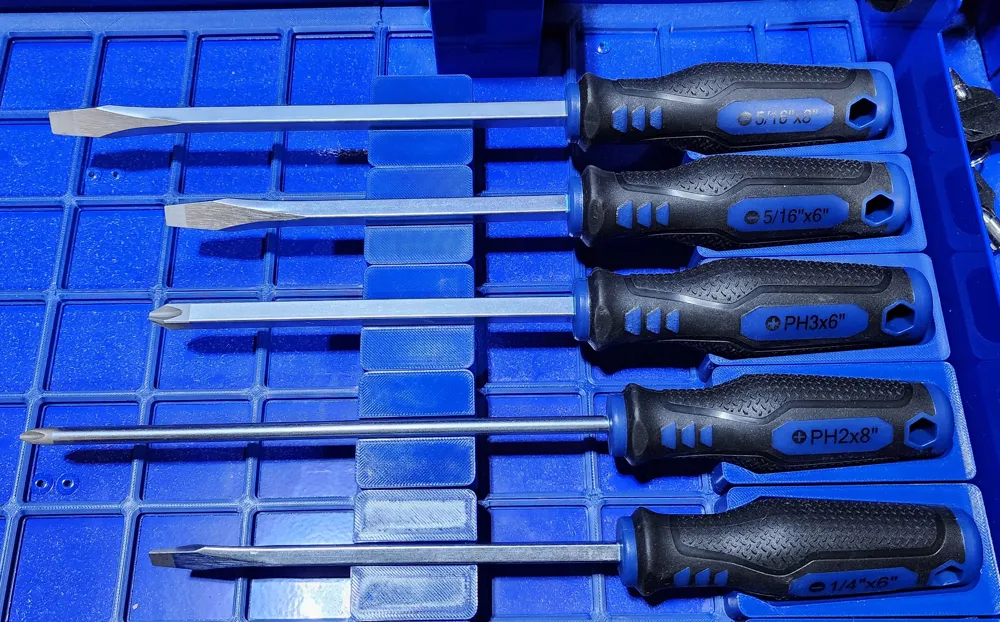 Gridfinity Quinn 64549 ScrewDriver Set - Free 3D Print Model - MakerWorld