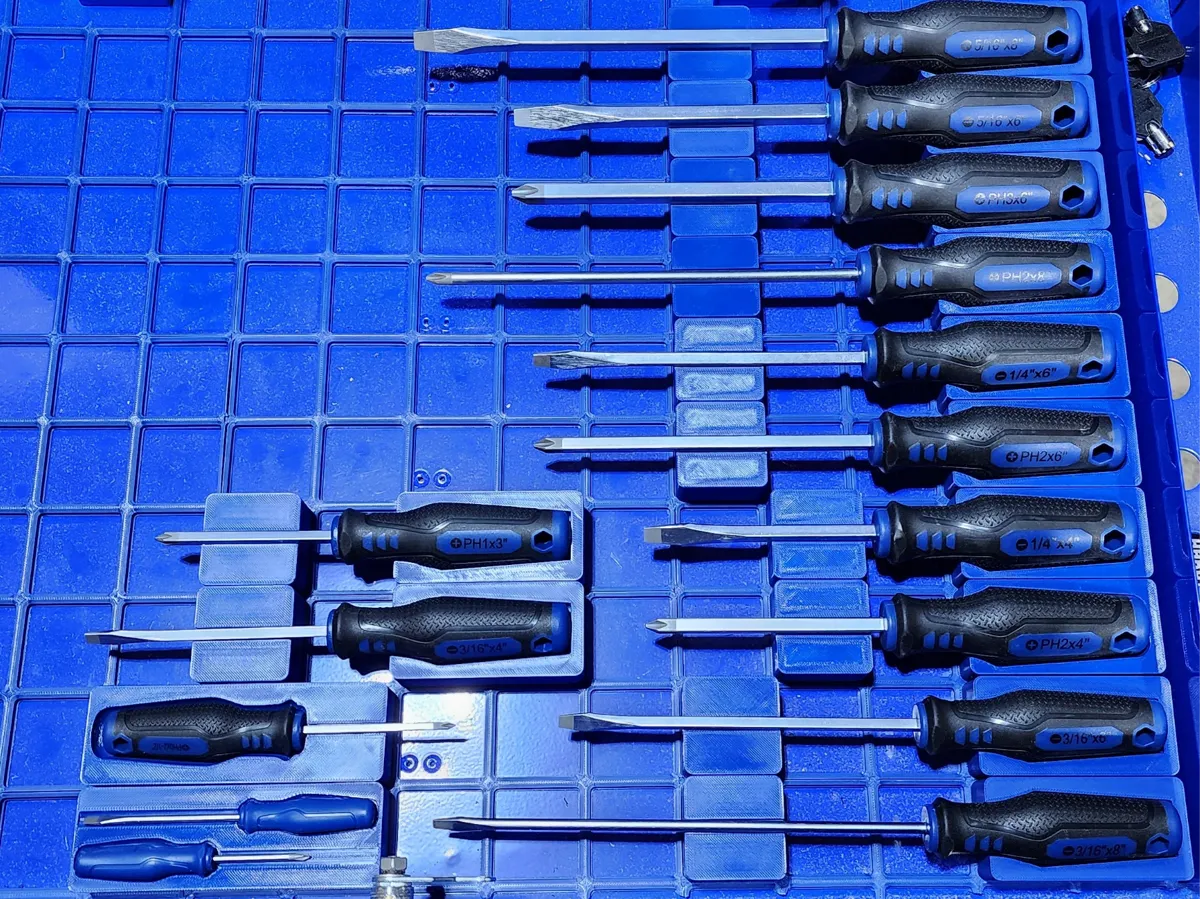 Gridfinity Quinn 64549 ScrewDriver Set - Free 3D Print Model - MakerWorld