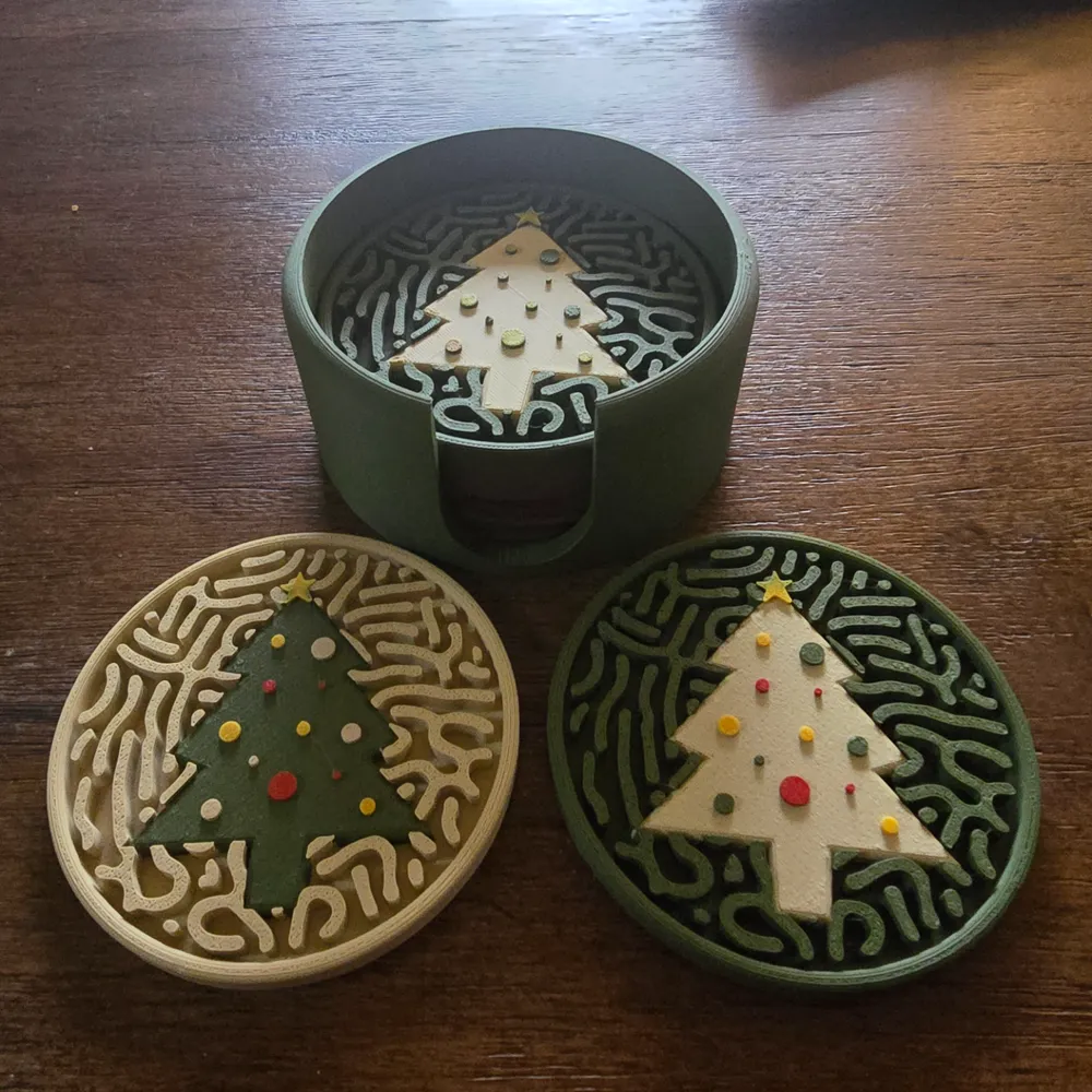 Christmas Tree Coaster - Free 3D Print Model - MakerWorld