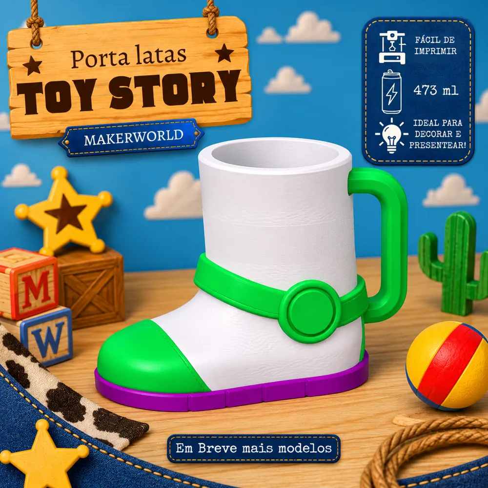 Porta latas 350 ml Toy Story Buzz - Free 3D Print Model - MakerWorld