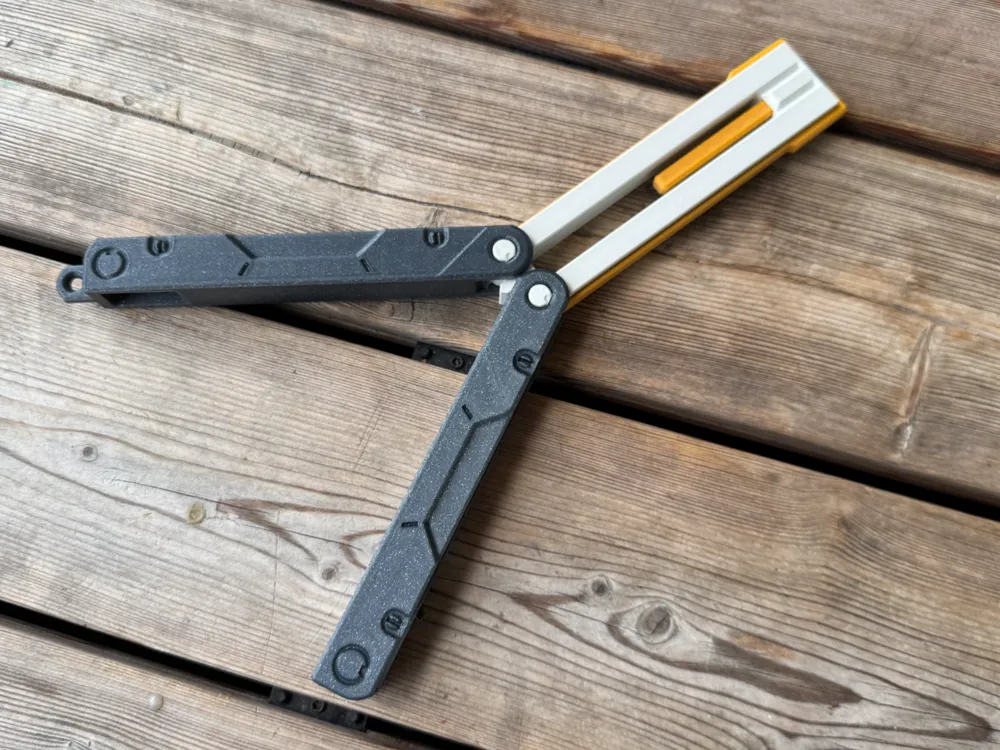 Metal Gear Solid Stun Rod Balisong Butterfly Knife - Free 3D Print ...