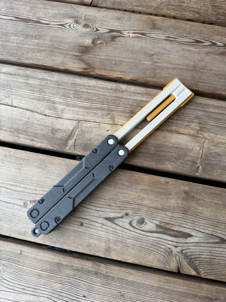 Metal Gear Solid Stun Rod Balisong Butterfly Knife - Free 3D Print ...