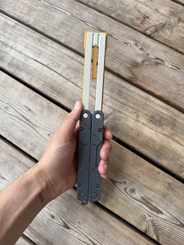 Metal Gear Solid Stun Rod Balisong Butterfly Knife - Free 3D Print ...