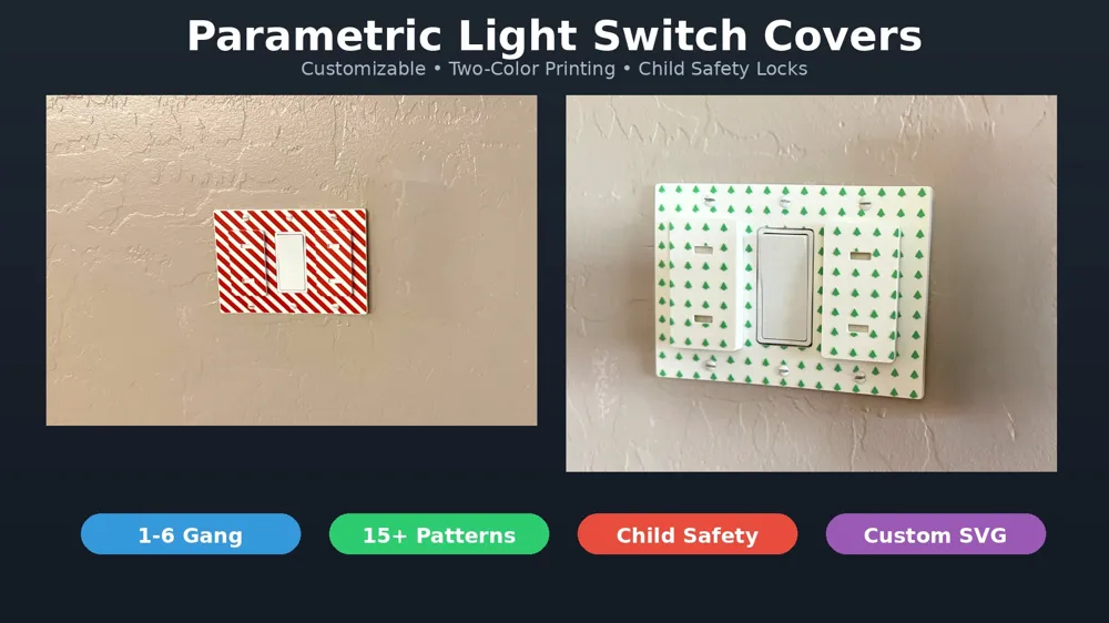 Switch Cover Generator - Patterns & Child Locks - Free 3D Print Model ...