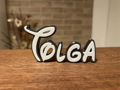 Tolga Name Disney Sign - Free 3D Print Model - MakerWorld