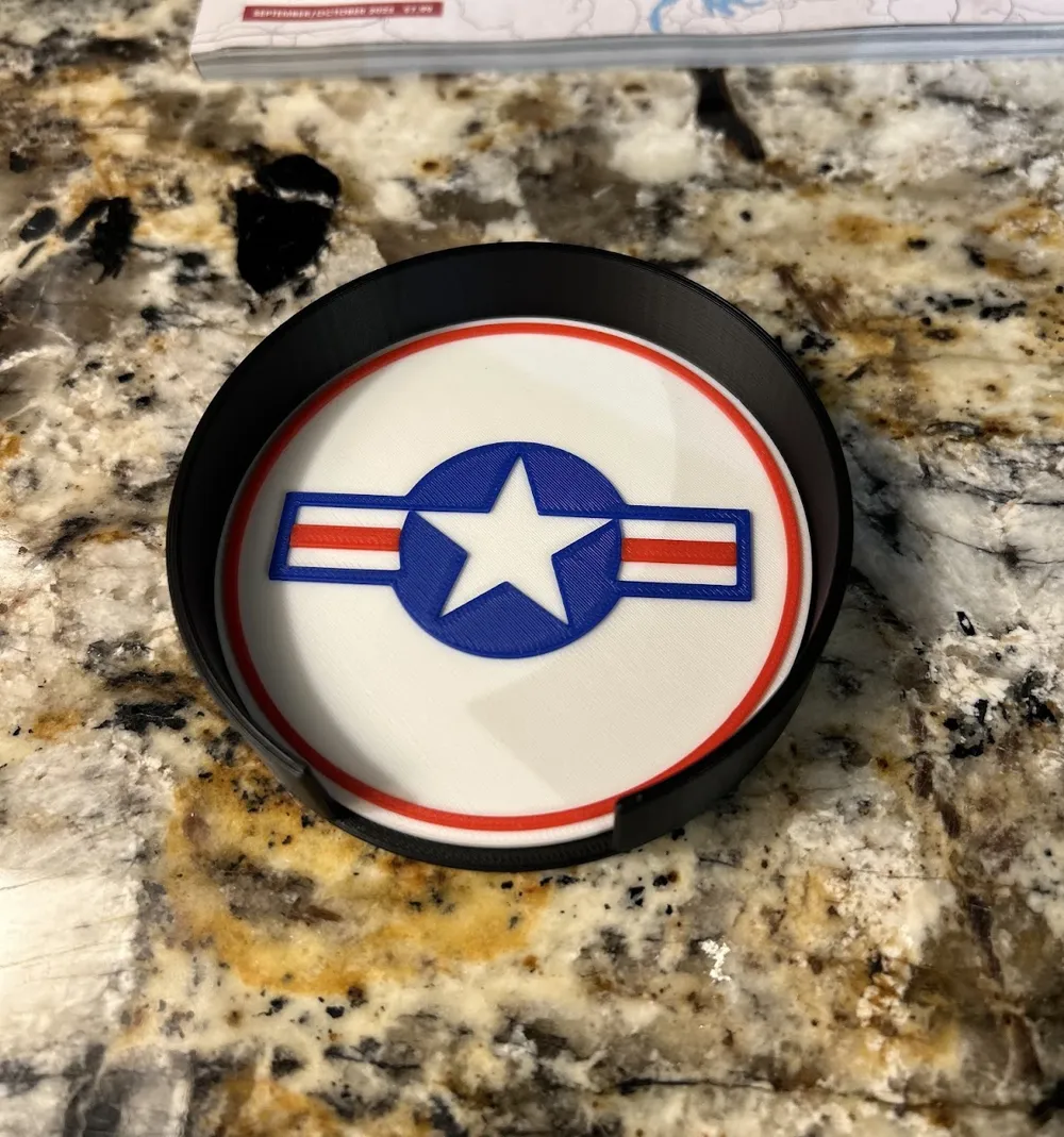 U.S. Military Aircraft Insignia Drink Coaster by brian MakerWorld ...