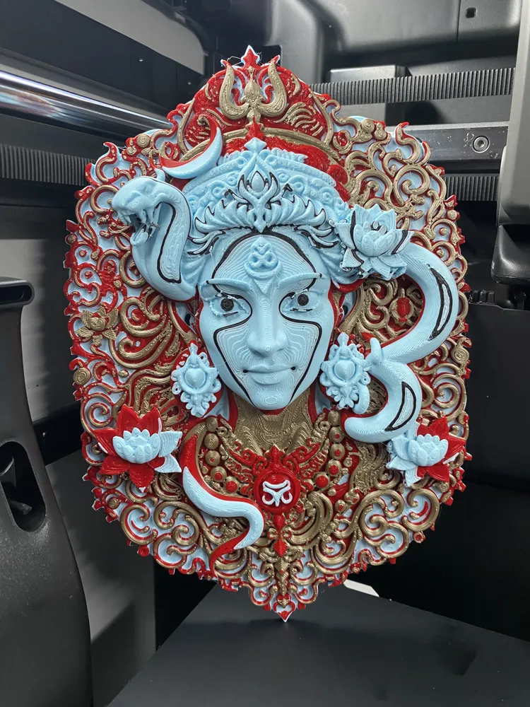 Color-Stacked Shiva Wall Art - Free 3D Print Model - MakerWorld