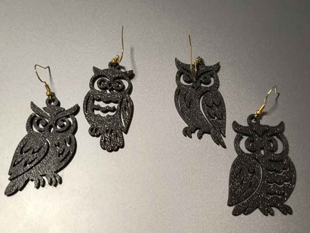 4 different owl earring (free to sell) - Free 3D Print Model - MakerWorld