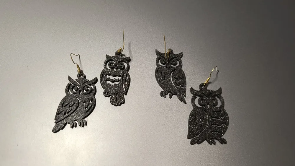 4 different owl earring (free to sell) - Free 3D Print Model - MakerWorld