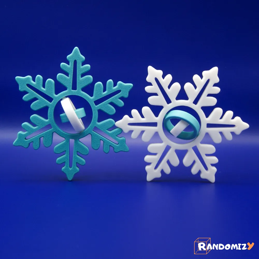 Snowflake Fidget Spinner (Hollowed) by Randomizy MakerWorld: Download ...