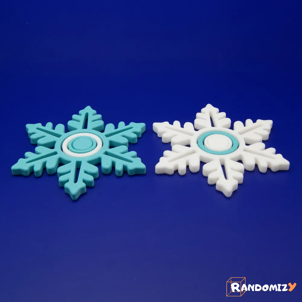 Snowflake Fidget Spinner (Hollowed) by Randomizy MakerWorld: Download ...