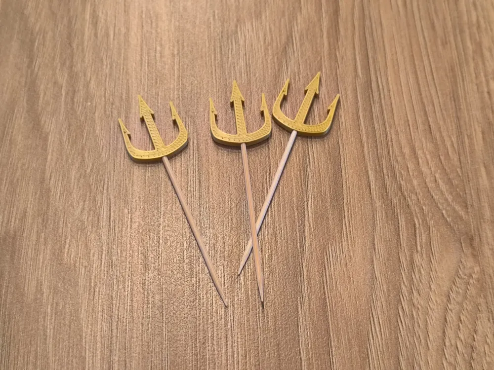 Poseidon trident toothpick decoration by PrintTECH MakerWorld: Download ...