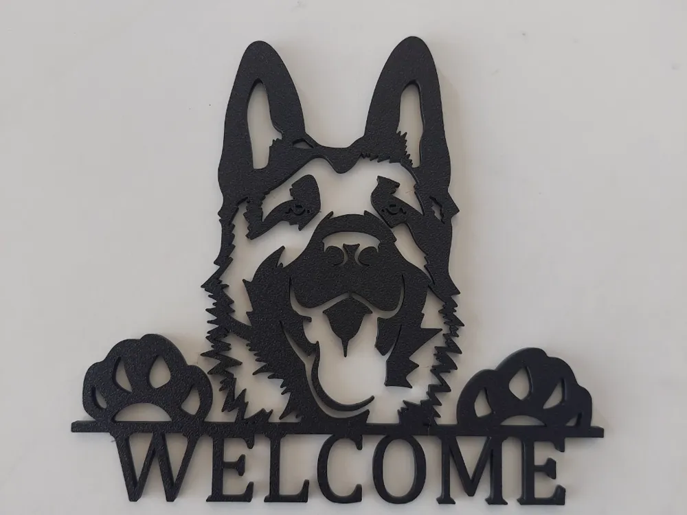 dog welcome wall art - Free 3D Print Model - MakerWorld