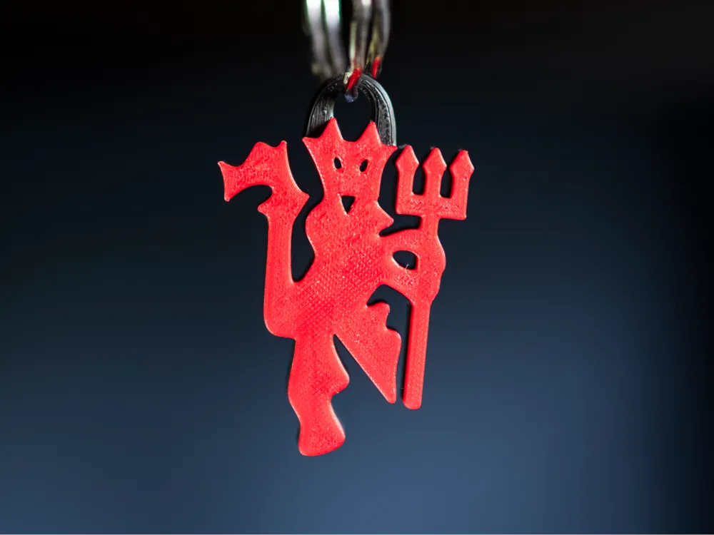 Manchester United Red Devil Logo Keyring - Free 3D Print Model - MakerWorld
