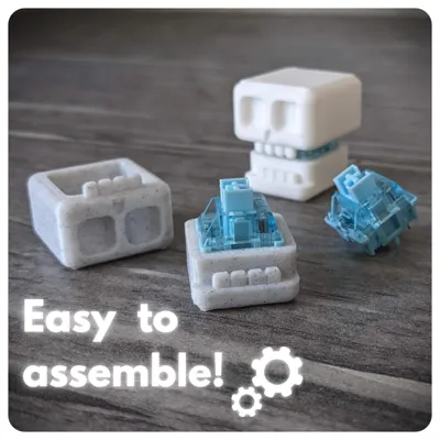 Skull Key Switch Fidget Toy (+Keychain) by decay3d MakerWorld: Download ...