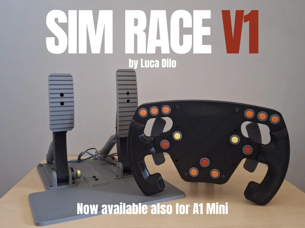 SIM RACE - Racing Simulator wheel and pedals - Free 3D Print Model ...