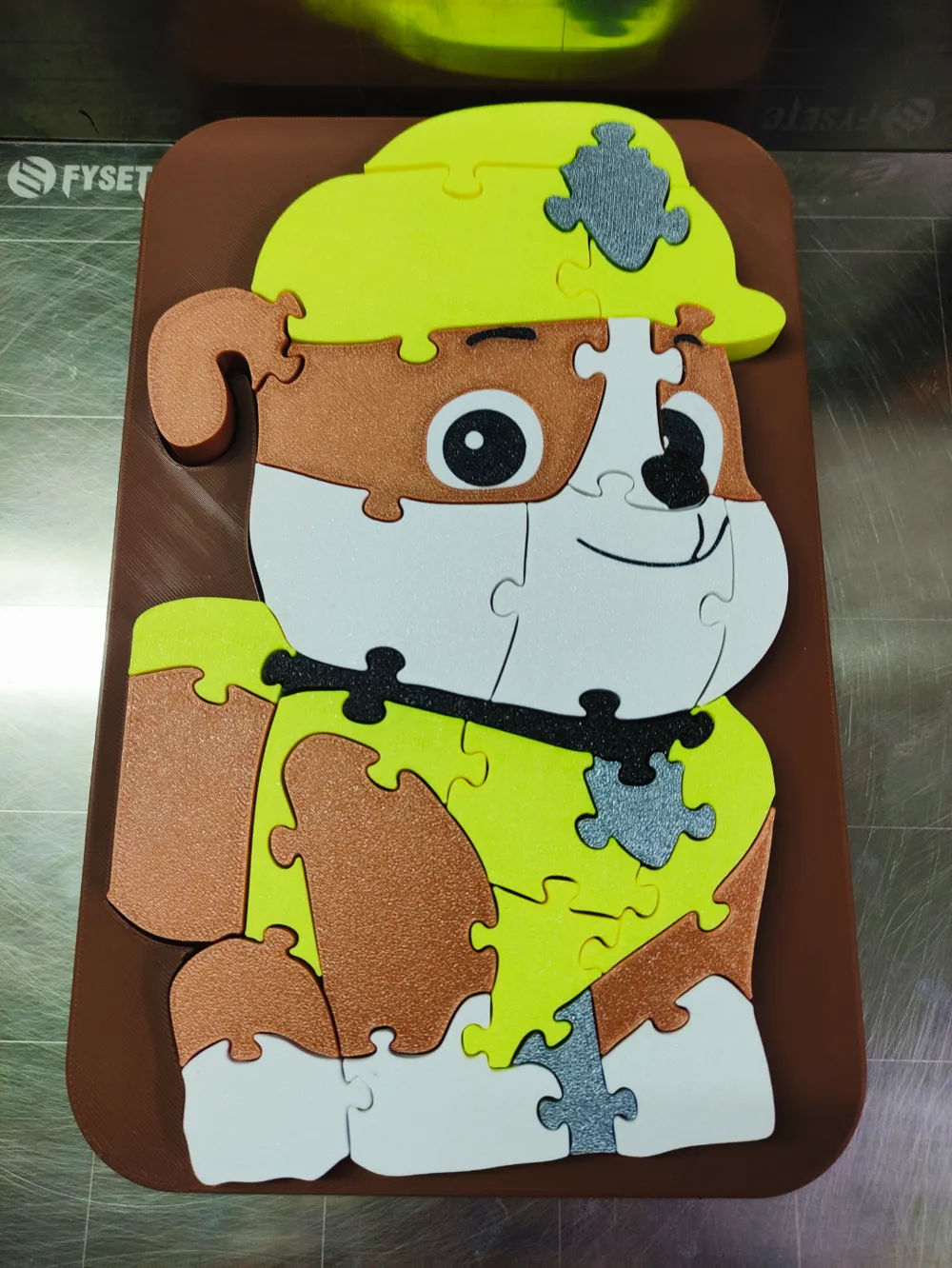 Puzzle Paw Patrol - Rubble (numbers and letters) by michal0082 - MakerWorld