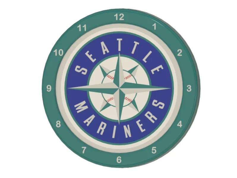Seattle Mariners Clock Face by MadMax3D - MakerWorld
