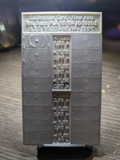 Bambu Studio Flow Rate & Ironing Calibration Cards - Free 3D Print ...