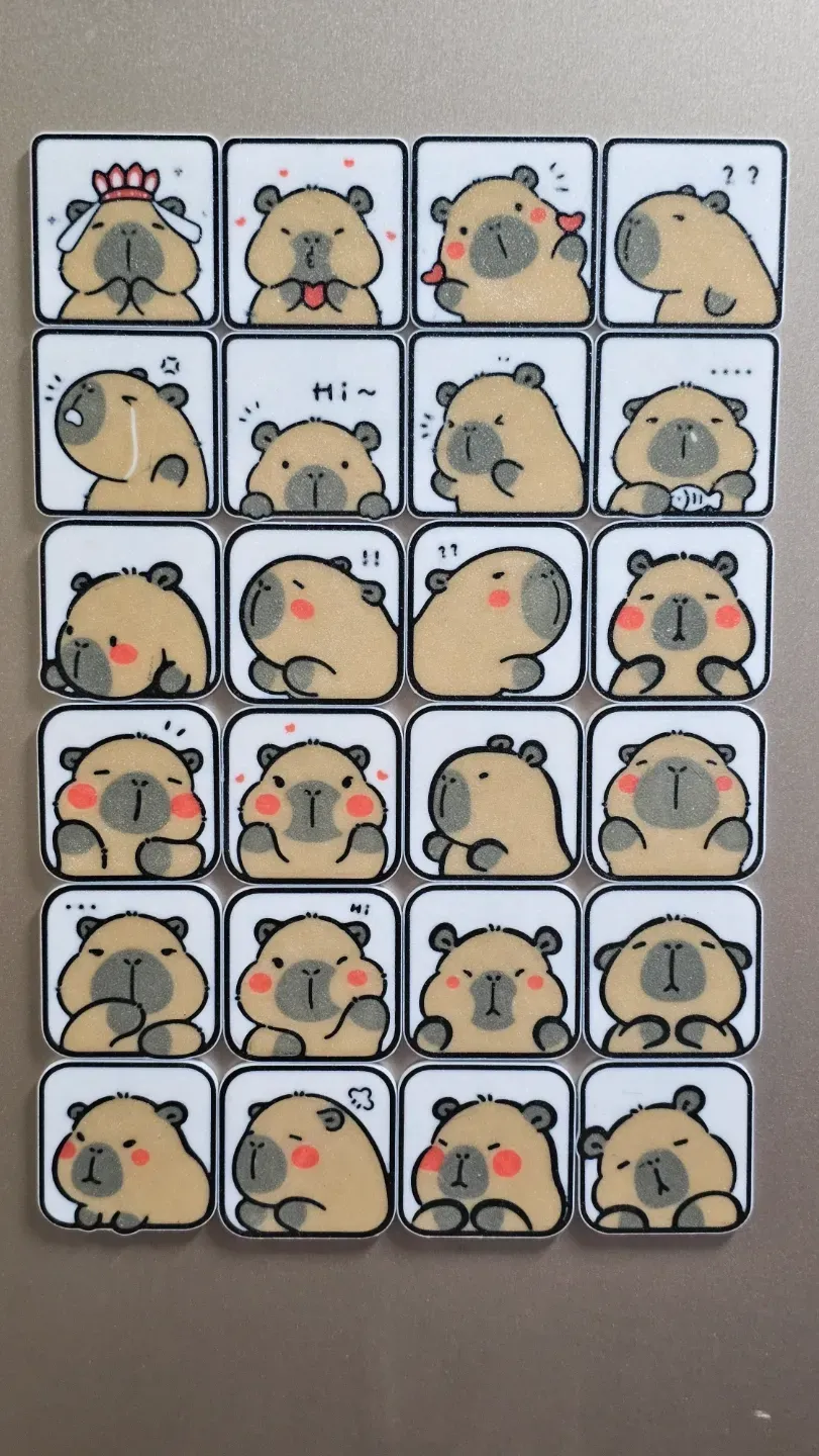 Capybara Refrigerator Magnet Set (5/24) by 狂飙di小猪 - MakerWorld