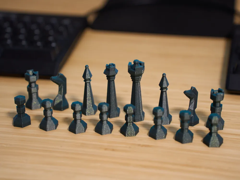 Low Poly Chess Set by pearigeeMakerWorld: Download Free 3D Models