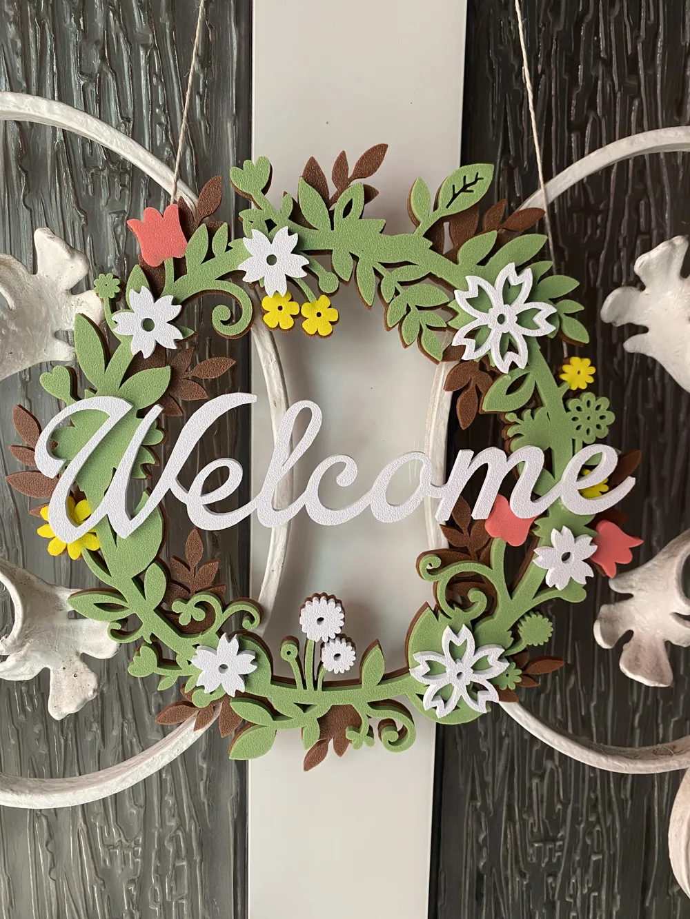Floral Wreath Welcome Sign by Kojak.nr MakerWorld: Download Free 3D Models