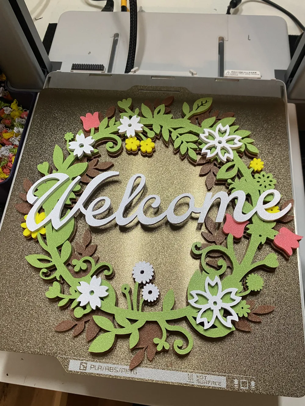 Floral Wreath Welcome Sign by Kojak.nr MakerWorld: Download Free 3D Models