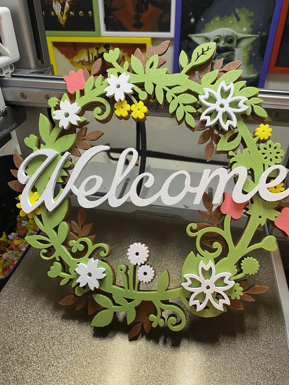 Floral Wreath Welcome Sign by Kojak.nr MakerWorld: Download Free 3D Models