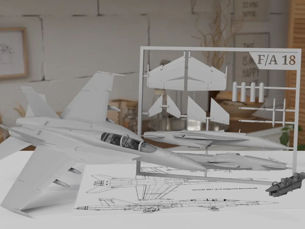 F18 Hornet - Kit Card by Crea_Hicks MakerWorld: Download Free 3D Models