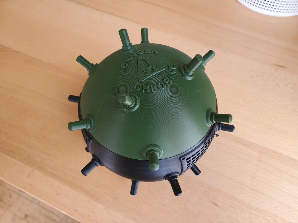 Naval Mine Chlorine Pool Floater, 3-inch Tablet - Free 3D Print Model ...