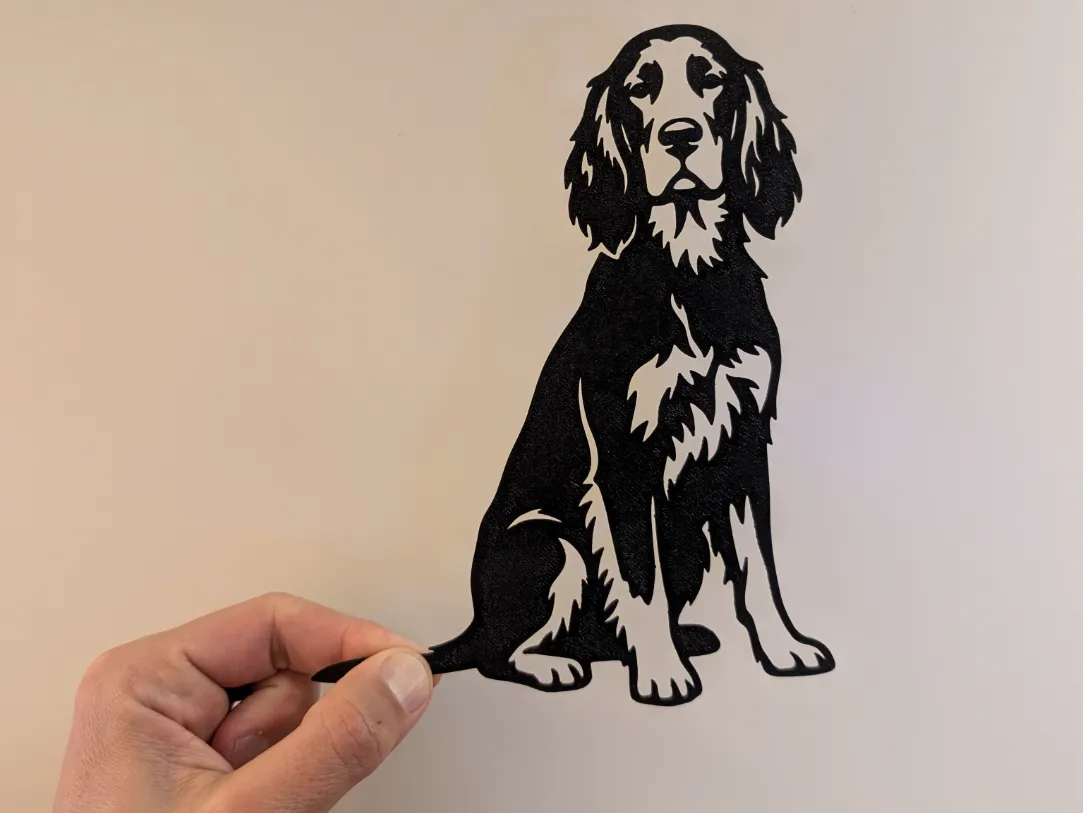 Black & White Setter Silhouette - Free 3D Print Model - MakerWorld
