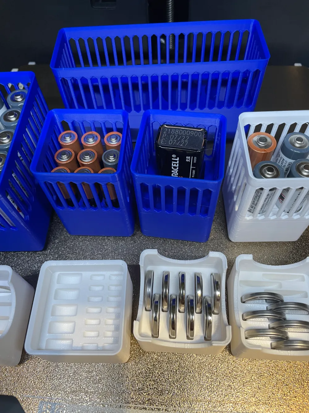 Gridfinity with pin battery bins for storage box Remixed by Demig74 - MakerWorld