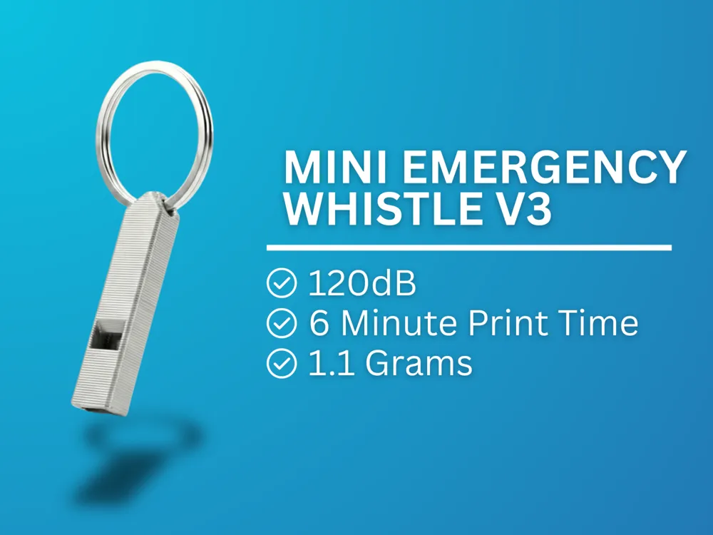 Mini Emergency Whistle V3 (Print in Place) - Free 3D Print Model ...