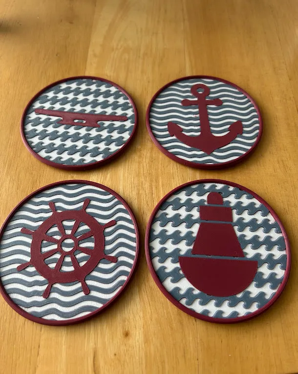 Nautical Coasters by Parmajon3 - MakerWorld