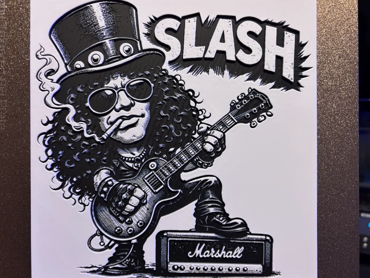 Slash Caricature Guns n Roses Alter Bridge Hueforge - Free 3D Print ...