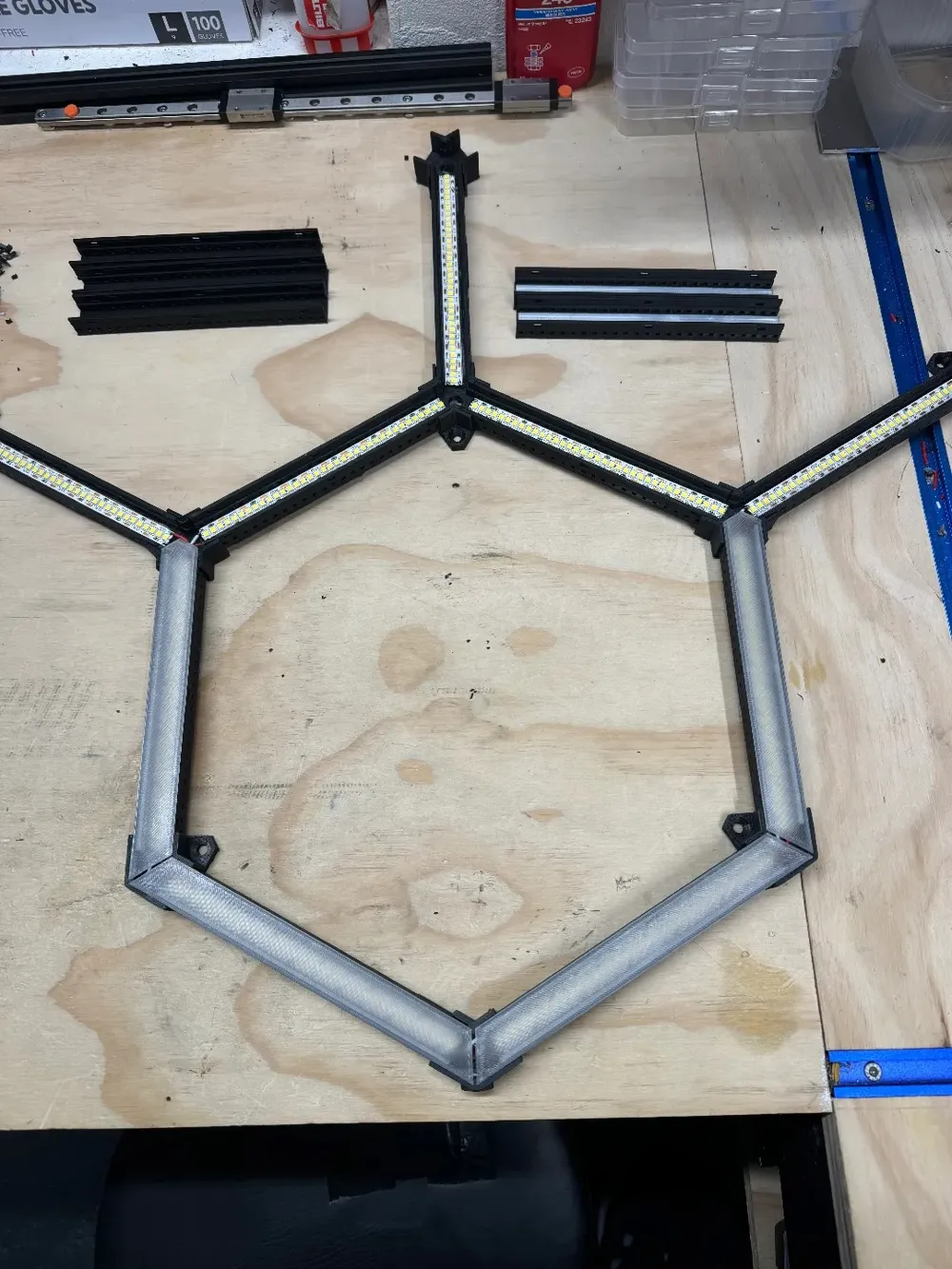 hexagon led lamp max size reliable strong light - Free 3D Print Model ...