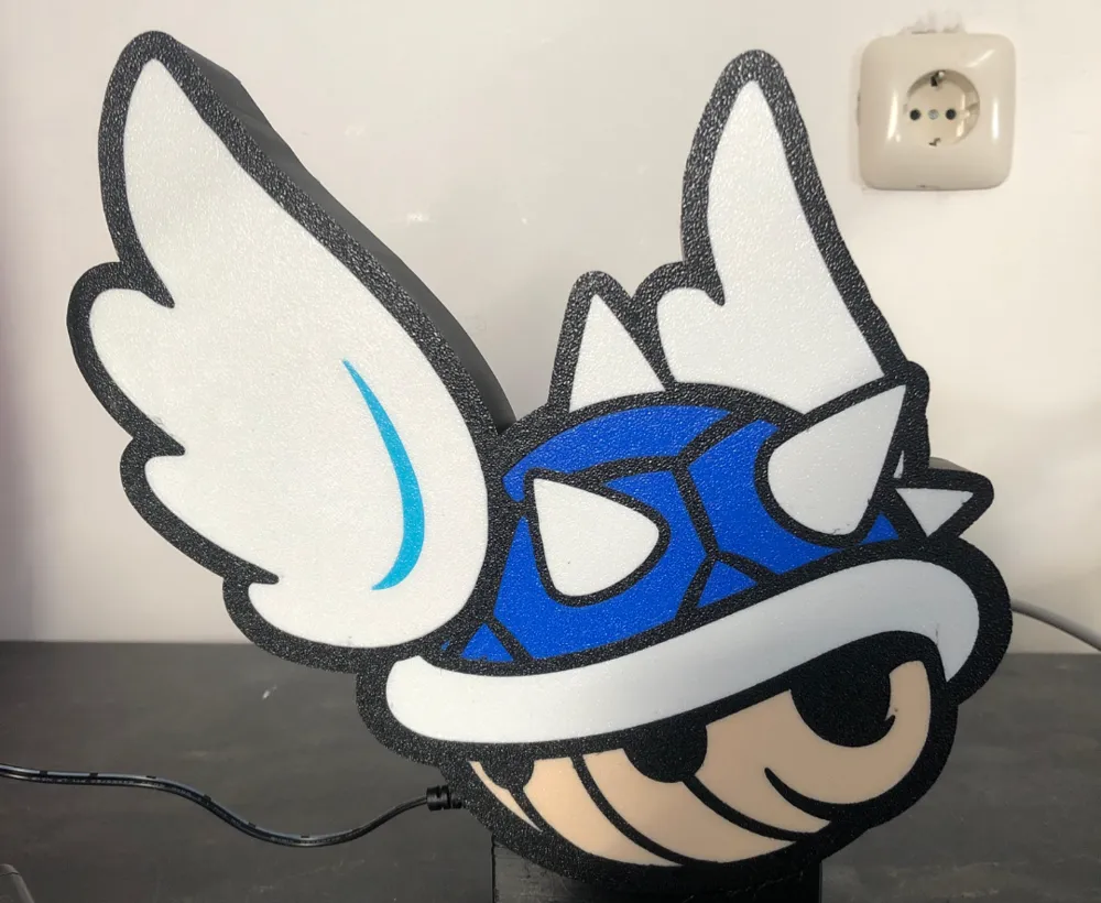 Mario Cart Blue Shell with wings by FG_3d_Print_and_Design - MakerWorld
