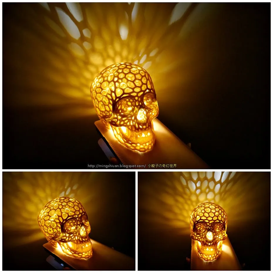 Skull lamps - Voronoi Style Remixed by mingshiuan99 - MakerWorld