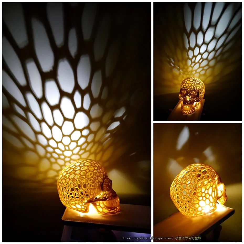 Skull lamps - Voronoi Style Remixed by mingshiuan99 - MakerWorld