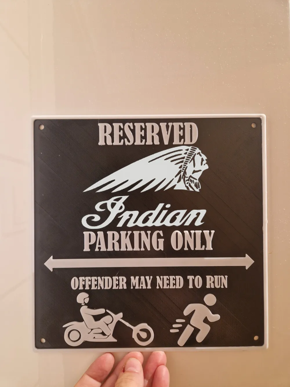 Indian MC Touring - Cruiser Parkingsign V3 by 3DPrintWolf MakerWorld: Download Free 3D Models